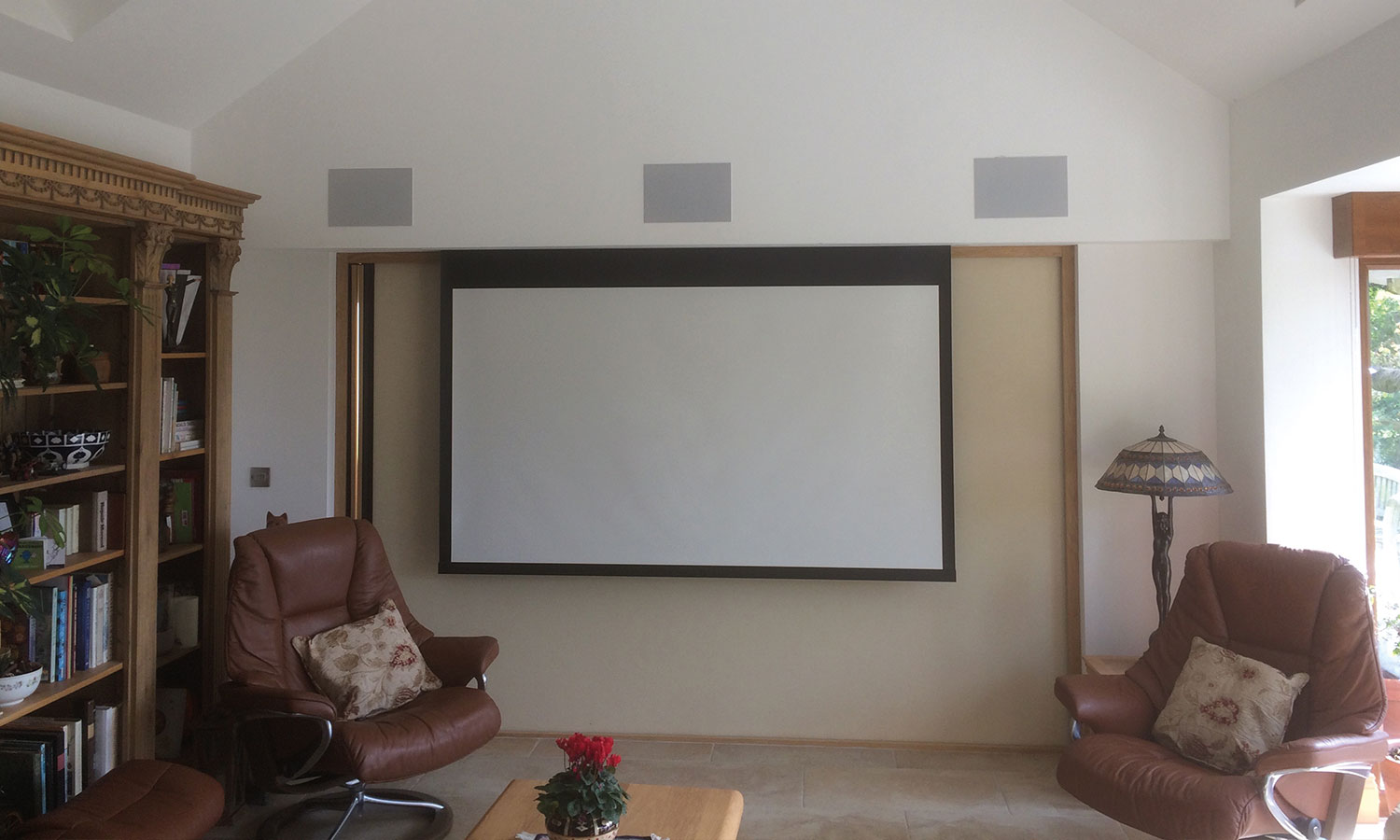 Projector Screen in front of Bifold Doors | Case Study